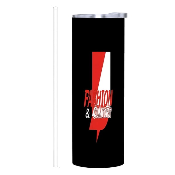 20 oz Stainless Steel Insulated Tumbler - Stylish Black with Bold ...