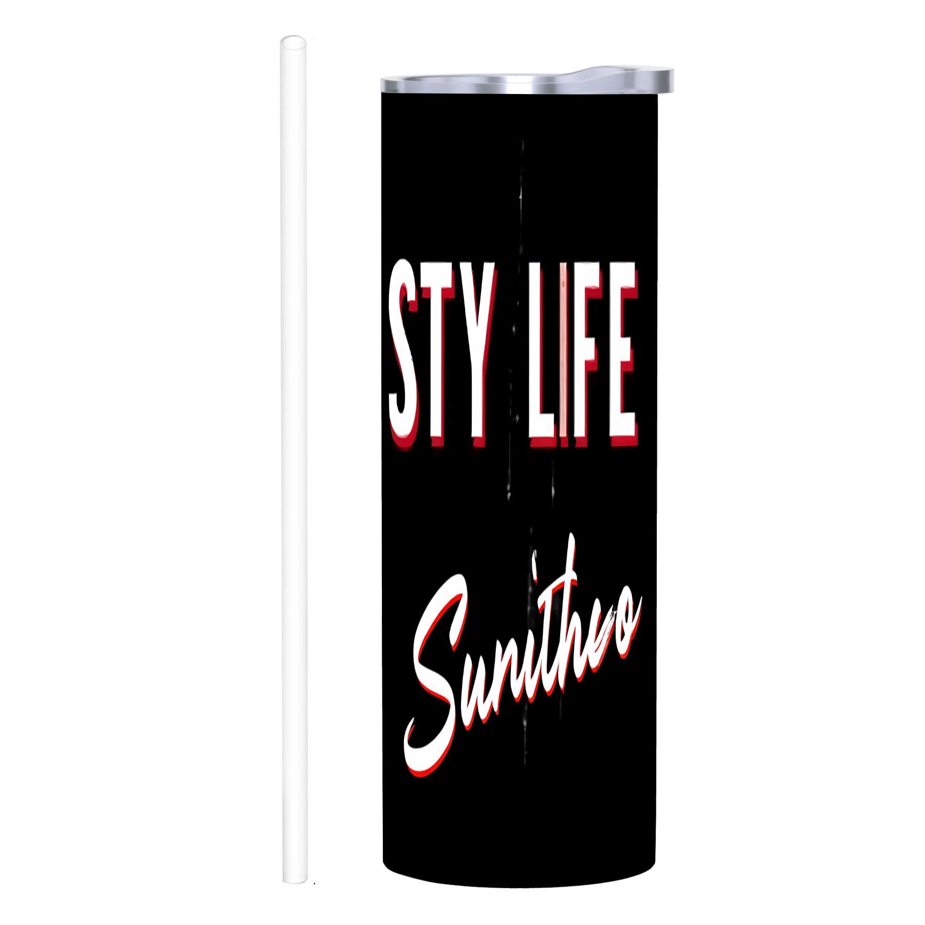20 oz Stainless Steel Insulated Tumbler - Stylish Black with Bold ' STY ...