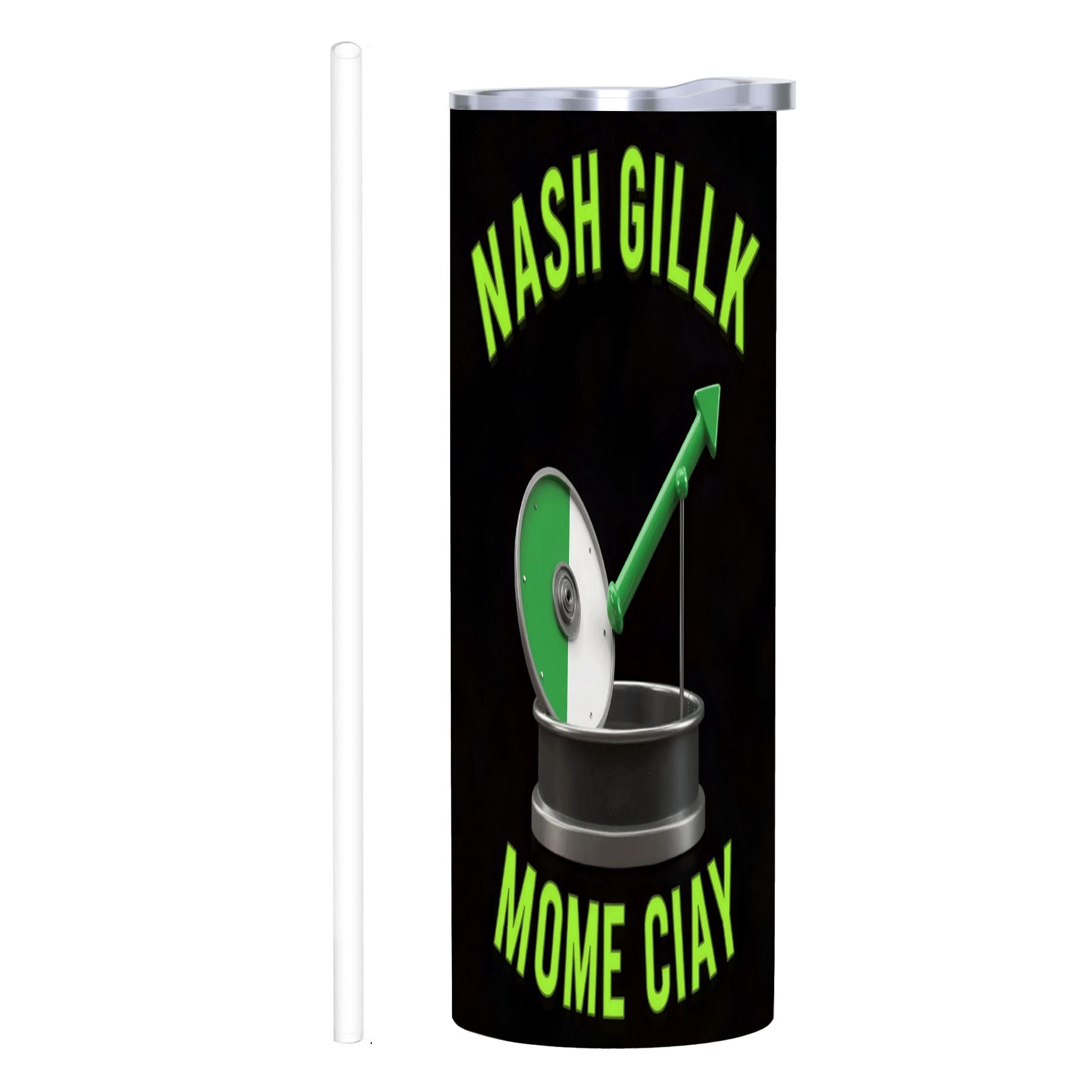 20 oz Stainless Steel Insulated Tumbler - Stylish Black with Bright ...