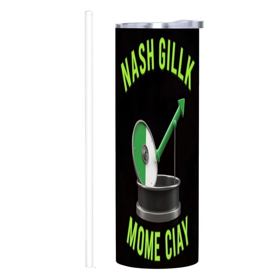 20 oz Stainless Steel Insulated Tumbler - Stylish Black with Bright ...