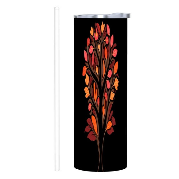 20 oz Stainless Steel Insulated Tumbler - Stylish Black with Intricate ...
