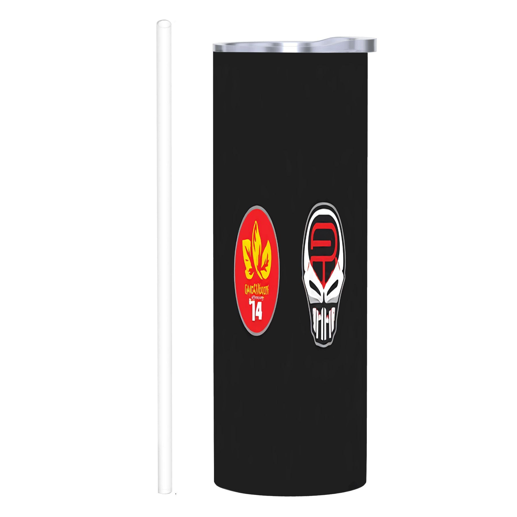 20 oz Stainless Steel Insulated Tumbler - Stylish Black with Red ...