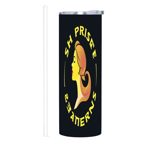 20 oz Stainless Steel Insulated Tumbler - Stylish Black with Vibrant ...