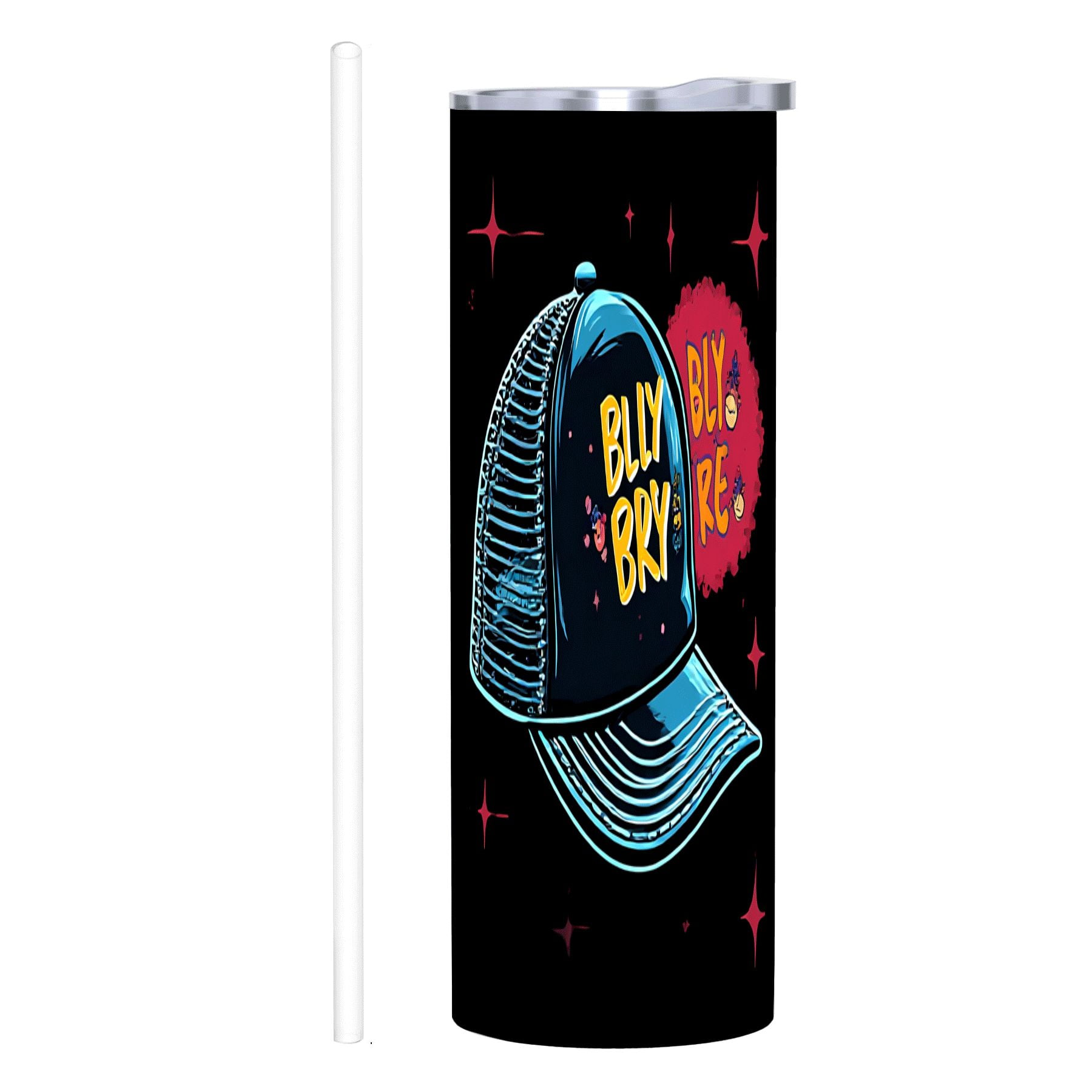 20 oz Stainless Steel Insulated Tumbler - Stylish Blue & Black Baseball ...