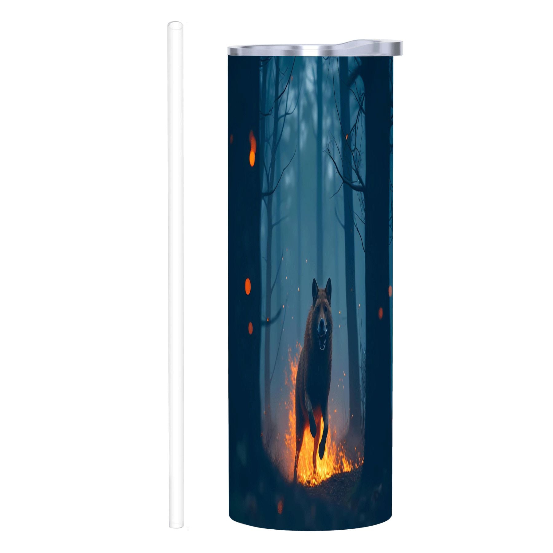 20 oz Stainless Steel Insulated Tumbler - Stylish Forest Night Design ...