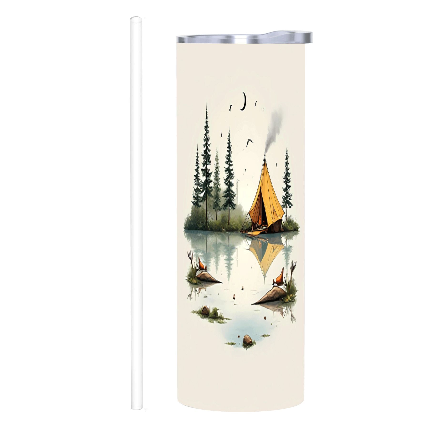20 oz Stainless Steel Insulated Tumbler - Stylish Forest Pattern Design ...