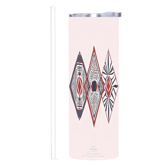 20 oz Stainless Steel Insulated Tumbler - Stylish Geometric Red Black ...