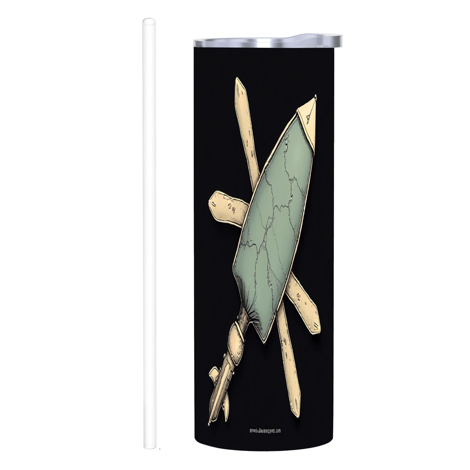 20 oz Stainless Steel Insulated Tumbler - Stylish Green Stone Design ...