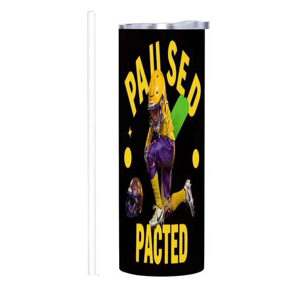 20 oz Stainless Steel Insulated Tumbler - Stylish " PAUSED PACED ...