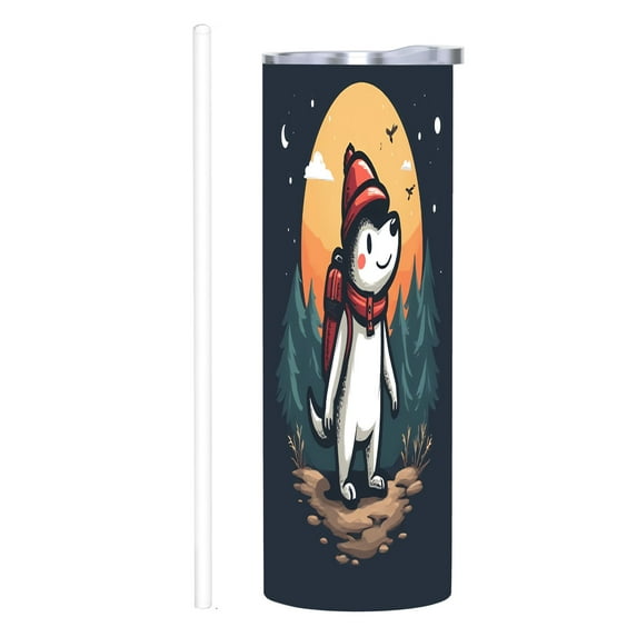 20 oz Stainless Steel Insulated Tumbler - Stylish Red & Black Striped ...