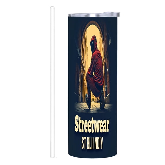 20 oz Stainless Steel Insulated Tumbler - Stylish Red Crouching Figure ...