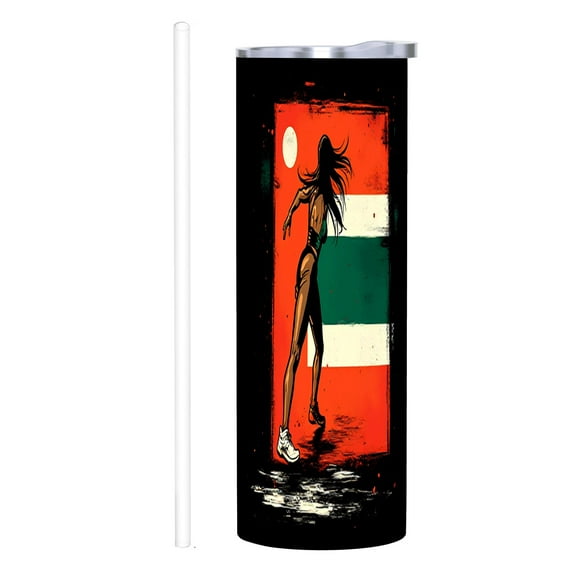 20 oz Stainless Steel Insulated Tumbler - Stylish Red & White Design ...