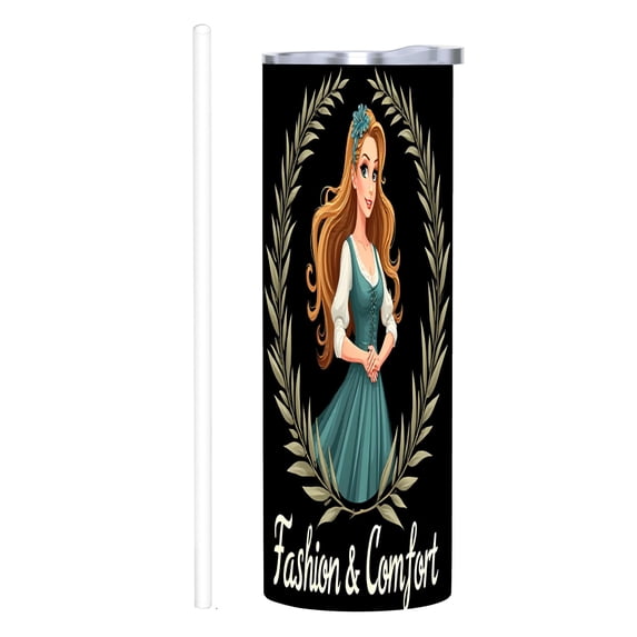 20 oz Stainless Steel Insulated Tumbler - Stylish Teal Dress Design ...