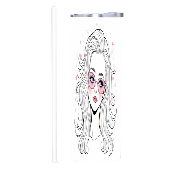 20 oz Stainless Steel Insulated Tumbler - Stylish Woman Design with ...