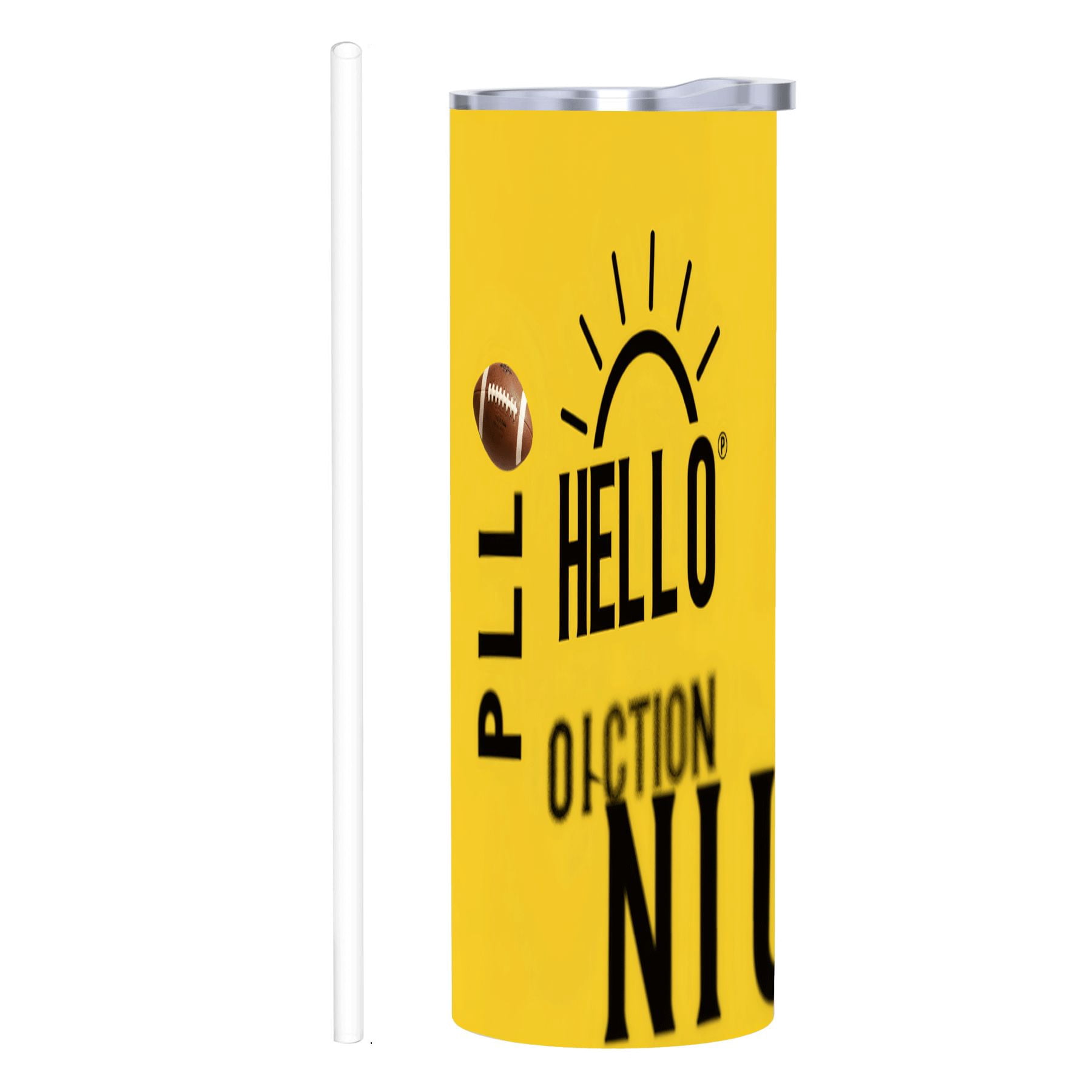 20 oz Stainless Steel Insulated Tumbler - Stylish Yellow ' HELLO ...