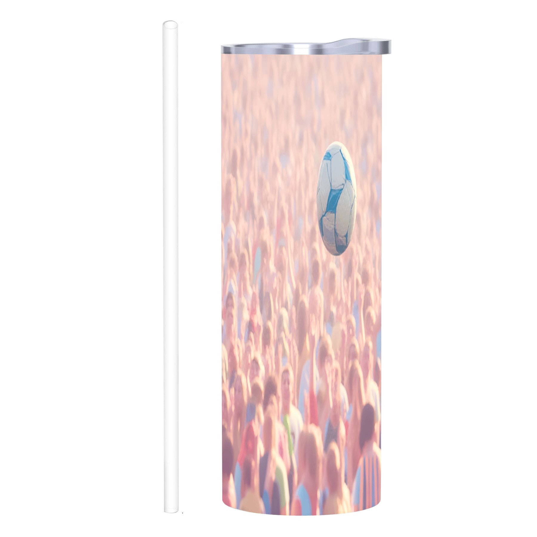 20 oz Stainless Steel Insulated Tumbler - Surreal Crowd Pattern with ...