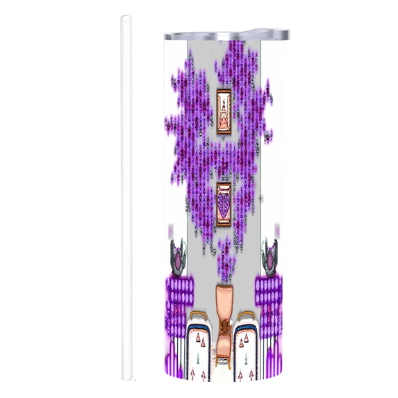 20 oz Stainless Steel Insulated Tumbler - Surreal Floral & Geometric ...