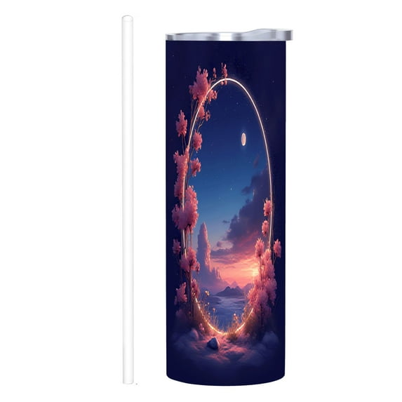 20 oz Stainless Steel Insulated Tumbler - Surreal Floral Portal Design ...