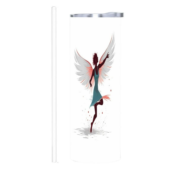 20 oz Stainless Steel Insulated Tumbler - Teal Dress Dancer with Wings ...