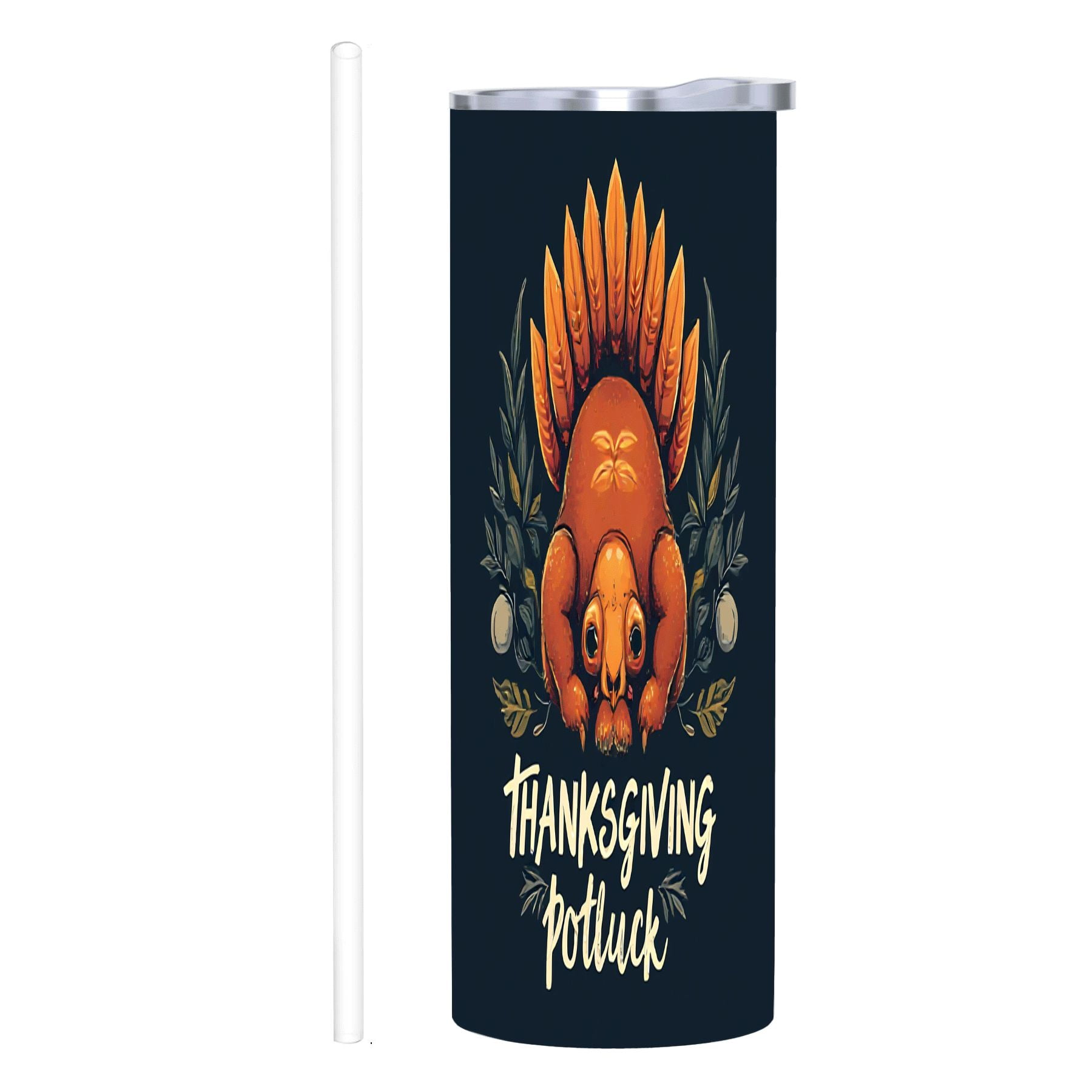 20 oz Stainless Steel Insulated Tumbler - Thanksgiving Potluck Design ...