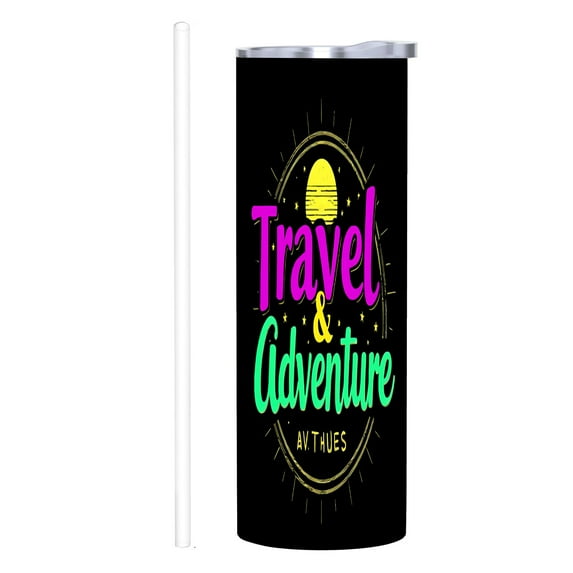 20 oz Stainless Steel Insulated Tumbler - " Travel & Adventure " Design ...