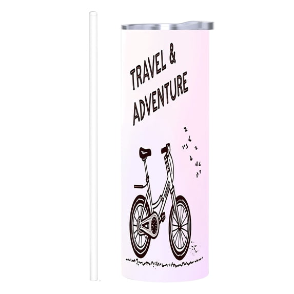 20 oz Stainless Steel Insulated Tumbler - Travel Mug with Bicycle ...