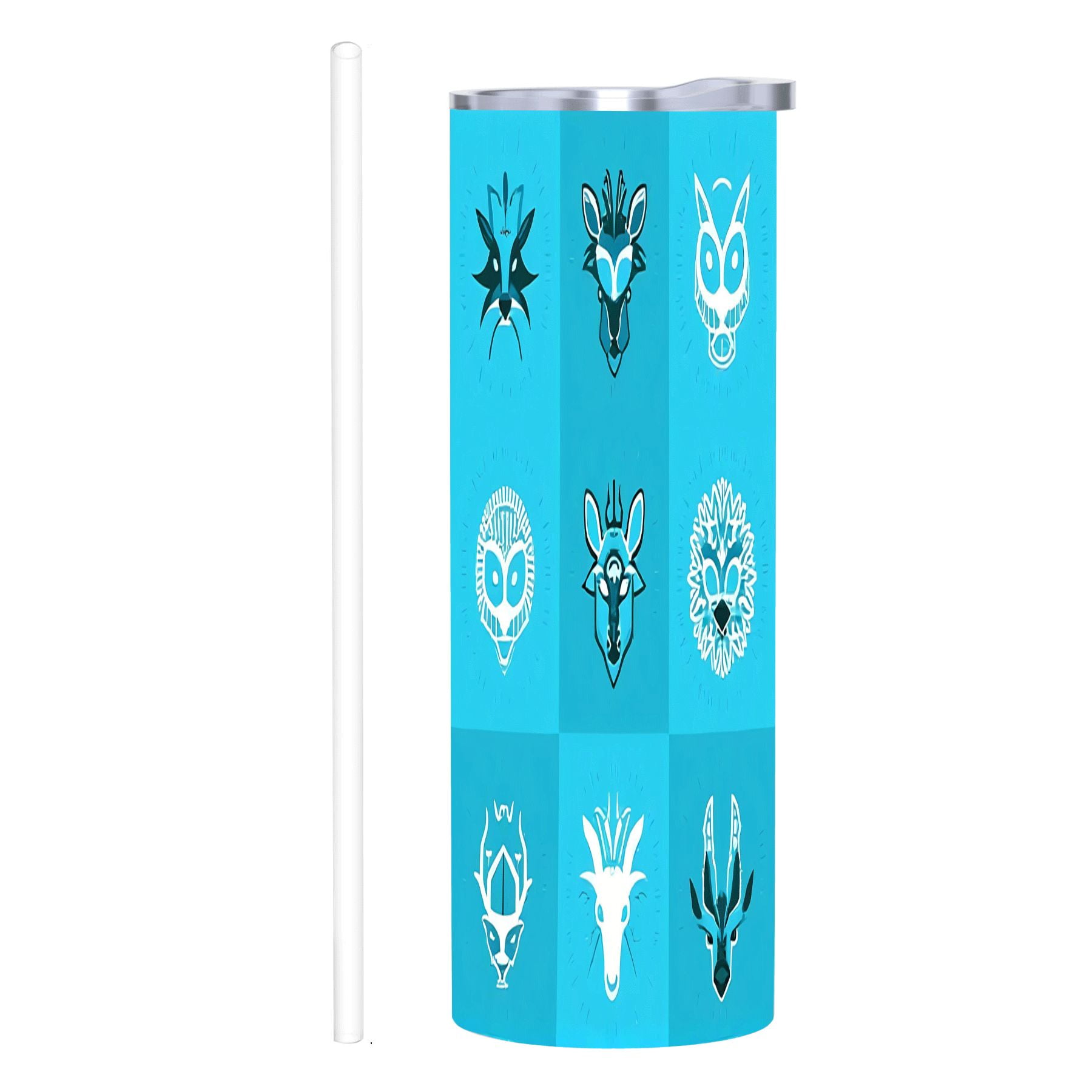20 oz Stainless Steel Insulated Tumbler - Tribal Mask Design Double ...