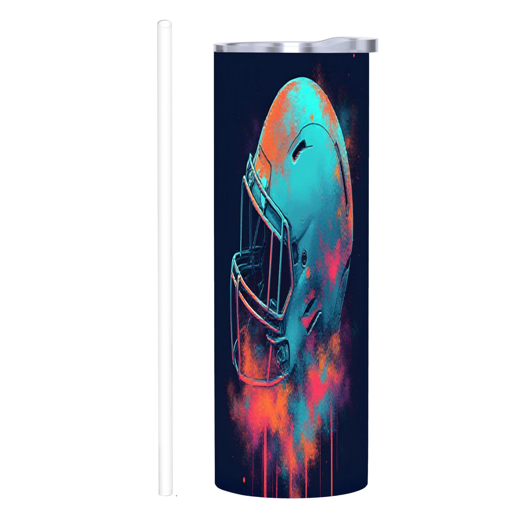 20 oz Stainless Steel Insulated Tumbler - Vibrant Abstract Football ...