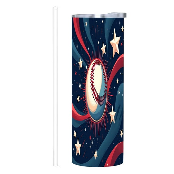 20 oz Stainless Steel Insulated Tumbler - Vibrant Baseball Design with ...
