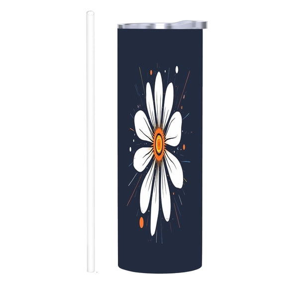 20 oz Stainless Steel Insulated Tumbler - Vibrant Blue Daisy Design ...