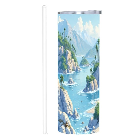 20 oz Stainless Steel Insulated Tumbler - Vibrant Blue Design with ...