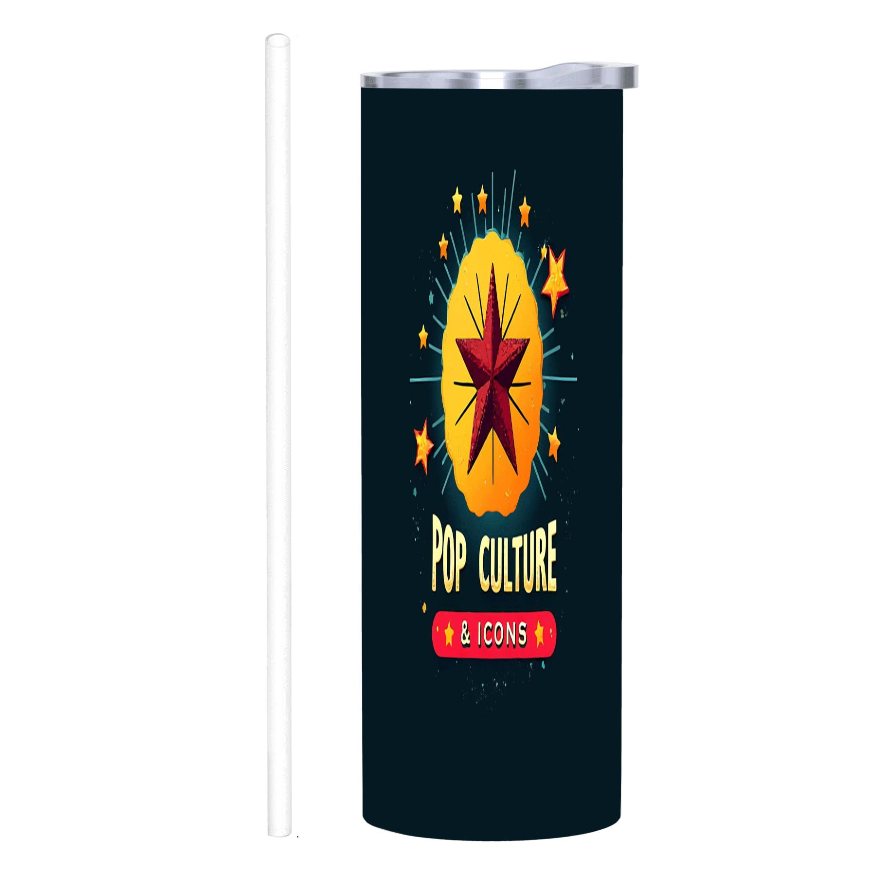 20 oz Stainless Steel Insulated Tumbler - Vibrant Blue with Red Star ...