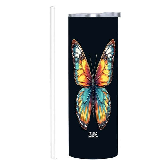 20 oz Stainless Steel Insulated Tumbler - Vibrant Butterfly Design ...