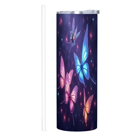 20 oz Stainless Steel Insulated Tumbler - Vibrant Butterfly Design on ...