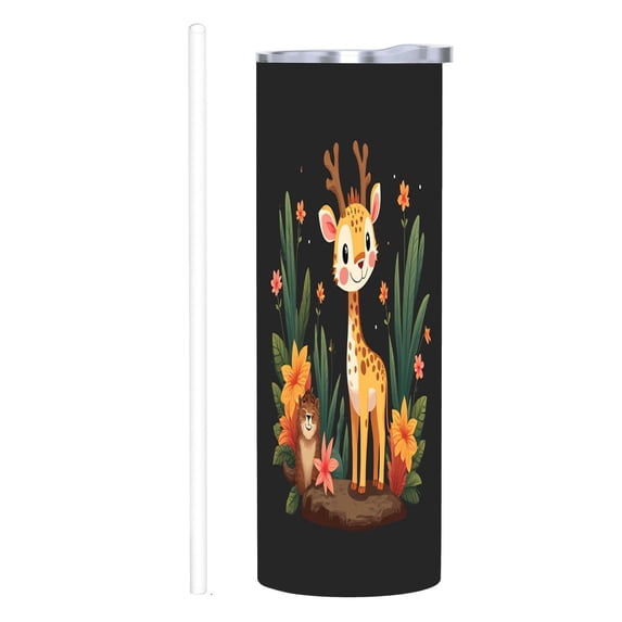 20 oz Stainless Steel Insulated Tumbler - Vibrant Cartoon Giraffe ...