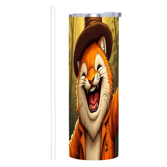 20 oz Stainless Steel Insulated Tumbler - Vibrant Cartoon Tiger Design ...