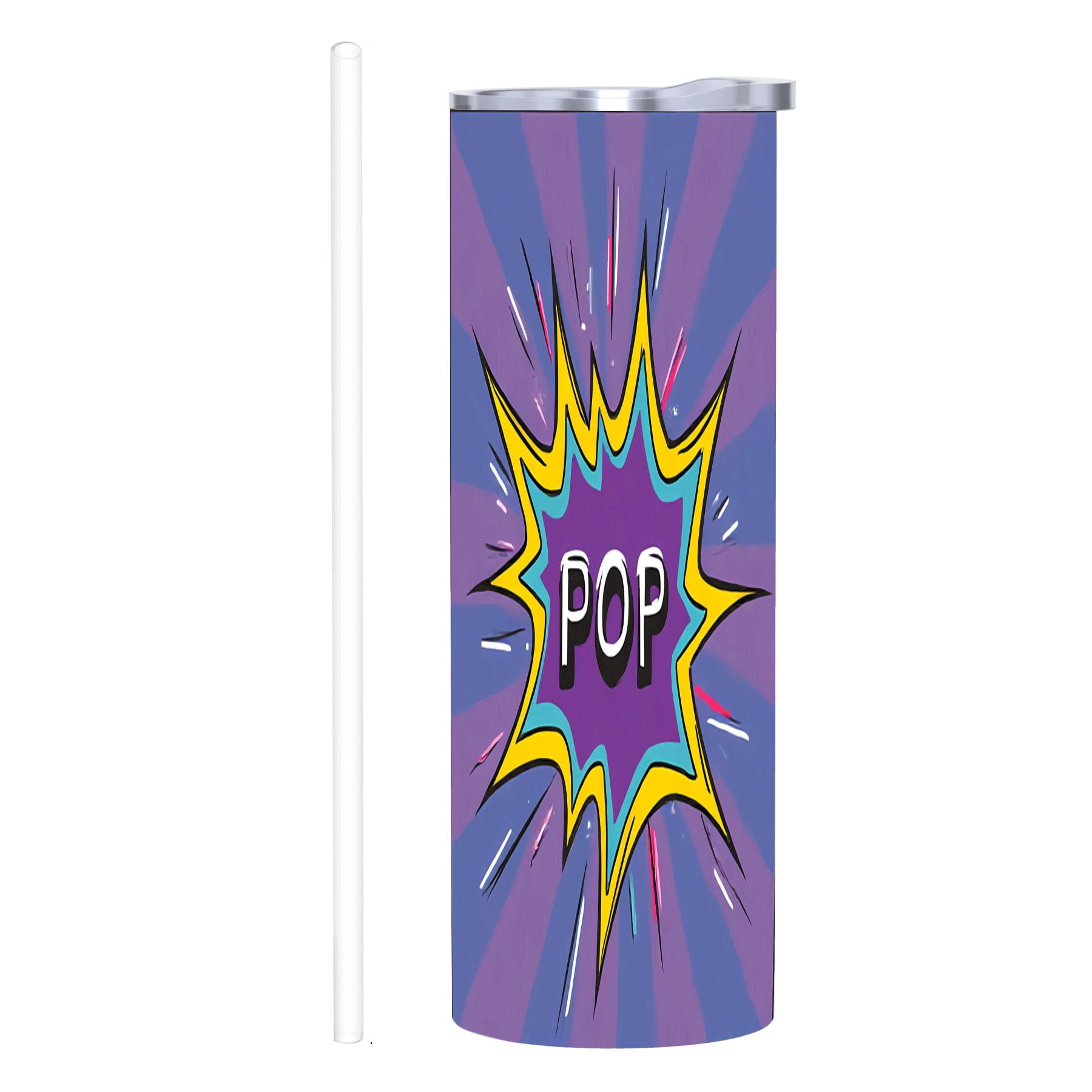 20 oz Stainless Steel Insulated Tumbler - Vibrant Comic Explosion ...