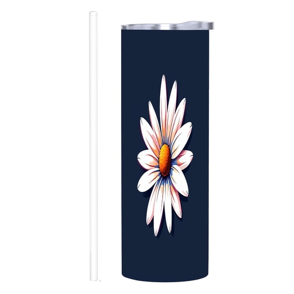 20 oz Stainless Steel Insulated Tumbler - Vibrant Daisy Flower Design ...