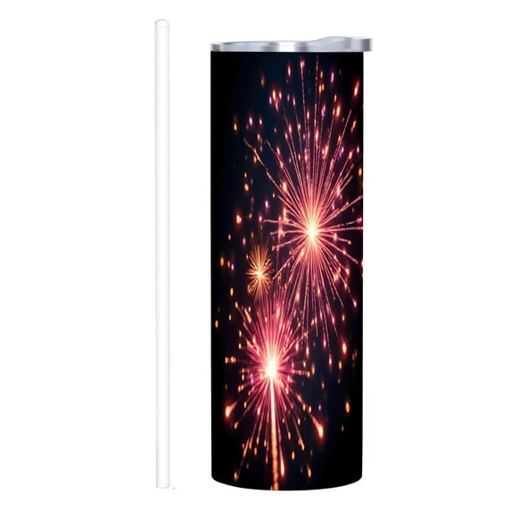 20 oz Stainless Steel Insulated Tumbler - Vibrant Fireworks Design ...