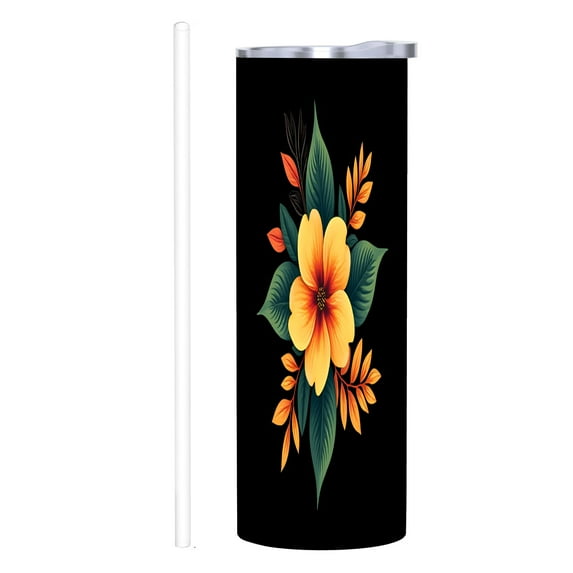 20 oz Stainless Steel Insulated Tumbler - Vibrant Floral Design with ...