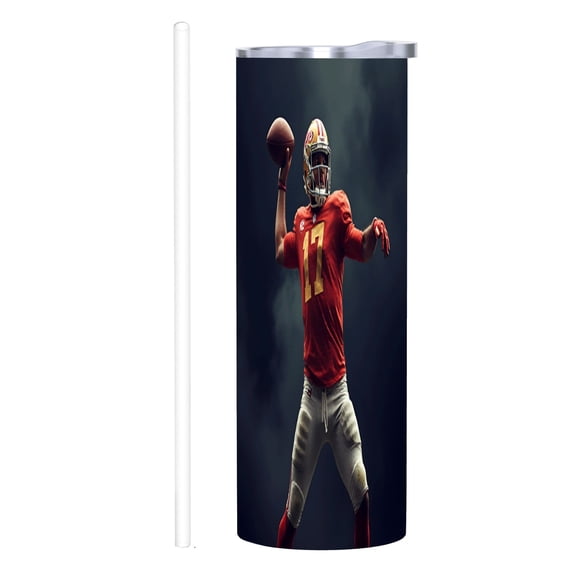 20 oz Stainless Steel Insulated Tumbler - Vibrant Football Player ...