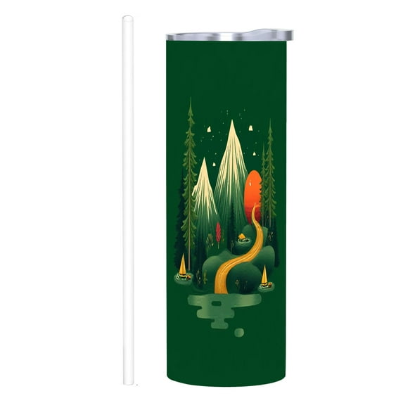 20 oz Stainless Steel Insulated Tumbler - Vibrant Forest Scene with ...