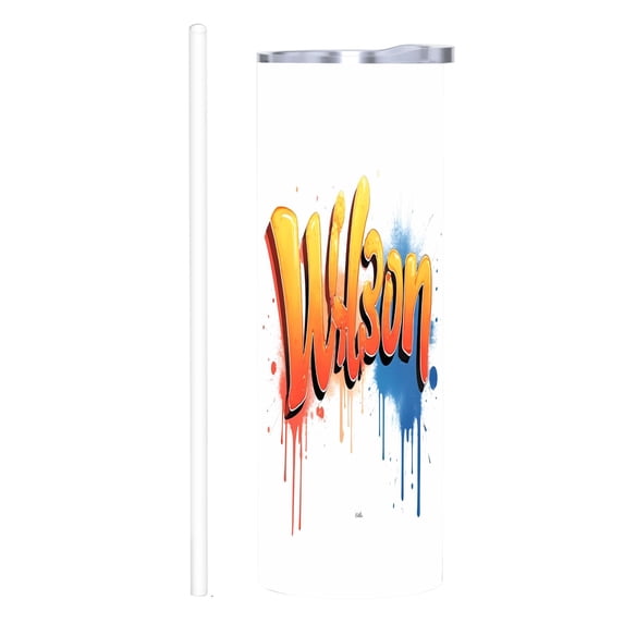 20 oz Stainless Steel Insulated Tumbler - Vibrant Graffiti Design with ...