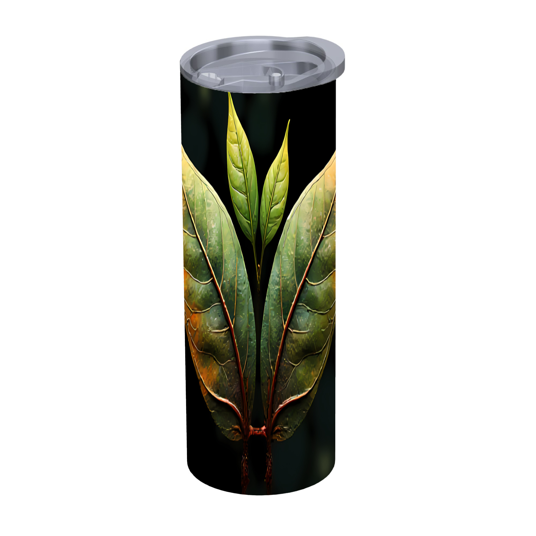 20 oz Stainless Steel Insulated Tumbler - Vibrant Green Leaf Design ...