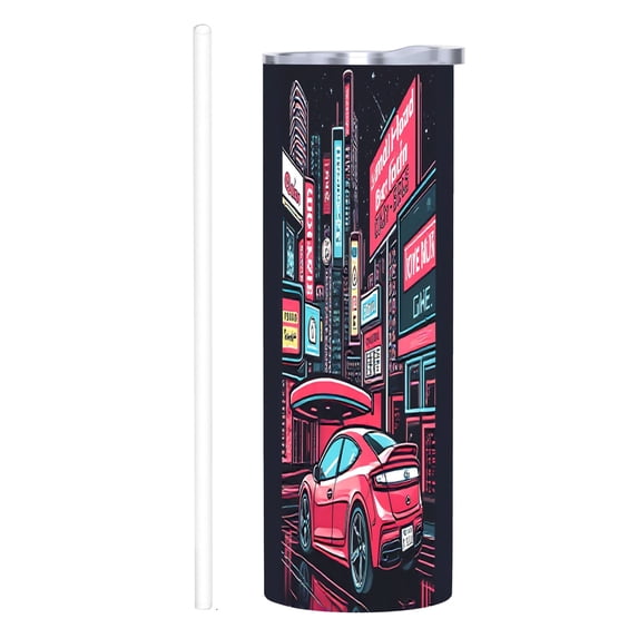 20 oz Stainless Steel Insulated Tumbler - Vibrant Neon Pattern Double ...