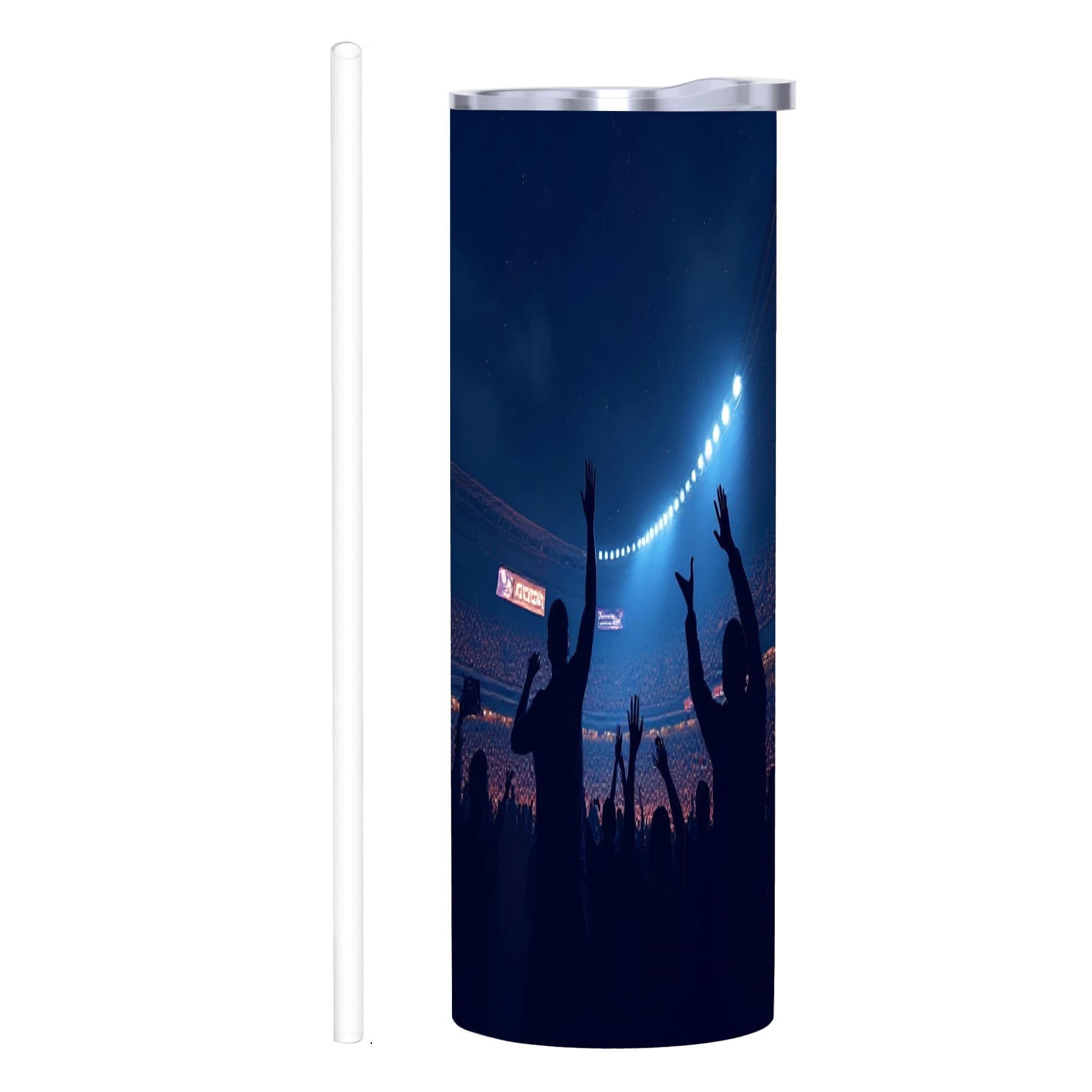 20 oz Stainless Steel Insulated Tumbler - Vibrant Nighttime Scene with ...