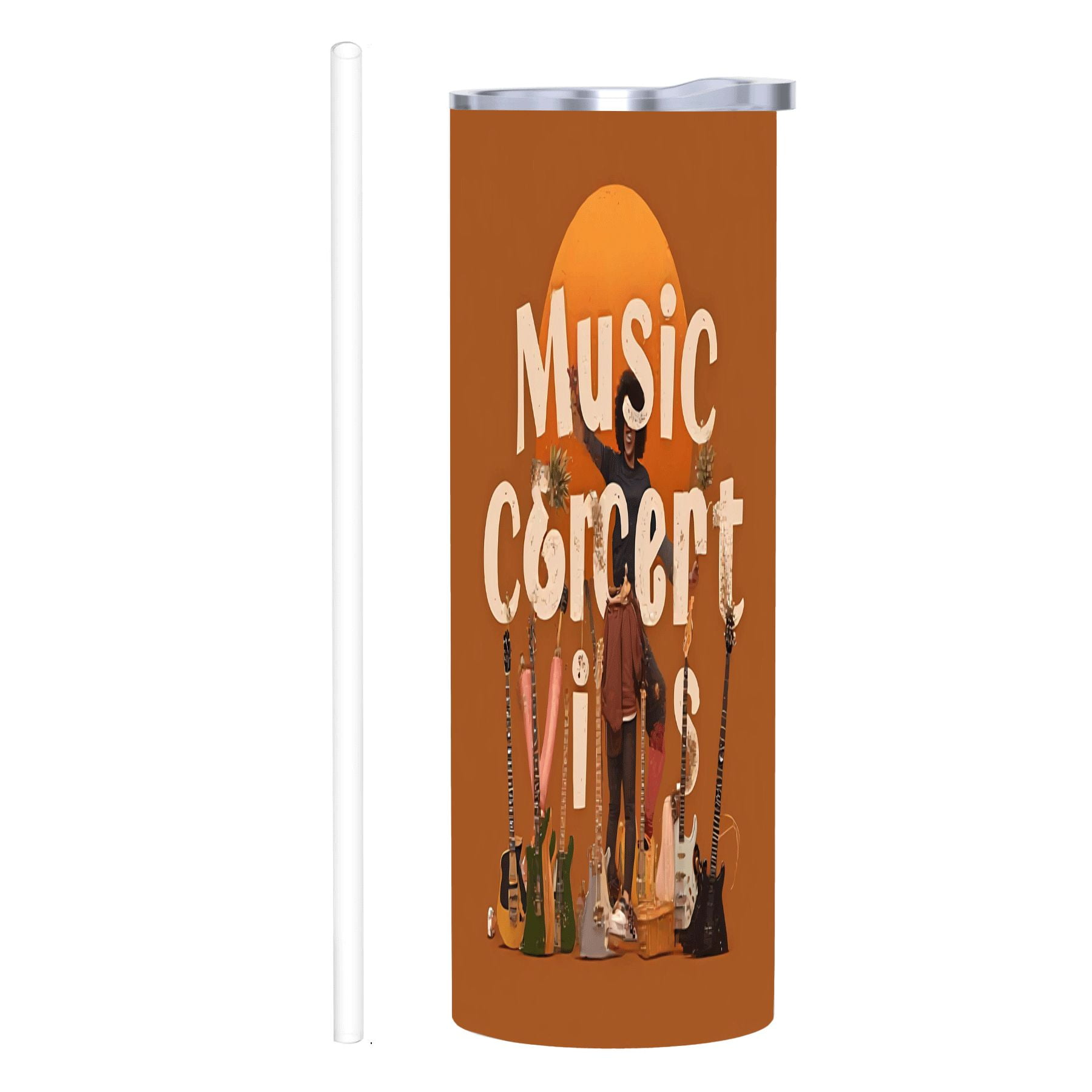 20 oz Stainless Steel Insulated Tumbler - Vibrant Orange ' Music ...