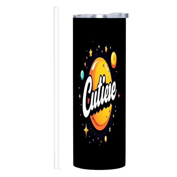 20 oz Stainless Steel Insulated Tumbler - Vibrant Orange Planet Design ...