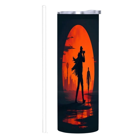 20 oz Stainless Steel Insulated Tumbler - Vibrant Orange Silhouette ...