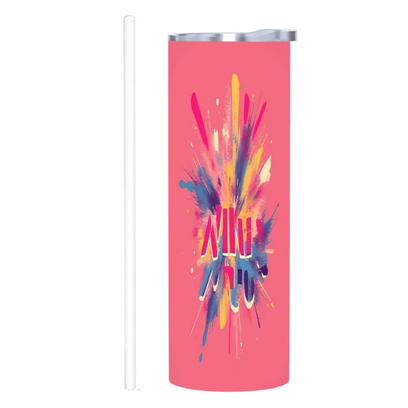 20 oz Stainless Steel Insulated Tumbler - Vibrant Pink Abstract Design ...